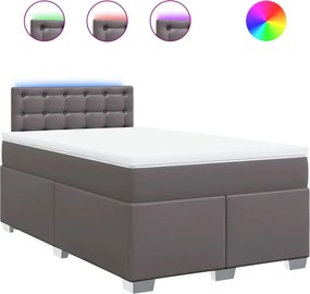 Box spring postel s matrací šedá 120x200 cm umělá kůže 3288418
