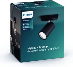 Philips Kosipo černá / Bodové svítidlo / 1x GU10 / 5,5 W / bez zdroje