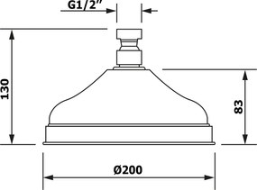 Reitano Rubinetteria ANTEA retro hlavová sprcha, průměr 200mm, bronz SOF2006