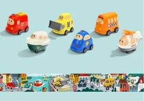 TOP BRIGHT Dřevěné puzzle s hračkou Policejní auto / 24 dílků