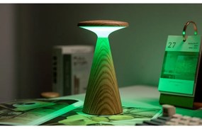 LED stolní lampa v přírodní barvě s dřevěným stínidlem (výška 21 cm) Sylva – Gingko