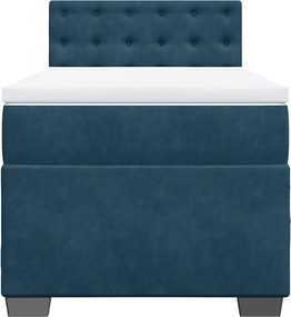 Box spring postel s matrací tmavě modrá 80 x 200 cm samet 3286178