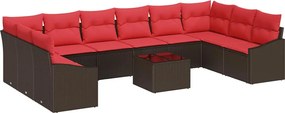 Set pohovek 11 ks Hnědá polyratan 3346914