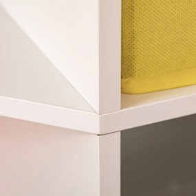 HOMCOM Dětské rohové police se 3 úložnými boxy pro děti ve věku 3-12 let Bílá 57,4 x 57,4 x 94 cm
