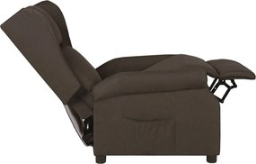 Polohovací křeslo tmavě hnědé textil 340954