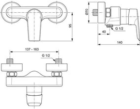 Ideal Standard Tesi Sprchová baterie nástěnná A6581AA