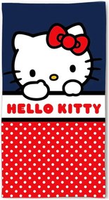 Puntíkovaná bavlněná plážová osuška Hello Kitty - 100% bavlna - 70 x 140 cm