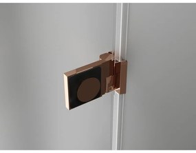 Mexen Lunar-B, výklopný sprchový kout levý 80 x 80 cm, 8mm čiré sklo, profil růžové zlato, 832-080-080-60-00-L