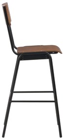 Barové židle - masivní překližka a ocel | 6 ks