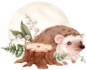 Gario Dětská nálepka na zeď Animals from the magical forest - ježek Rozměry: 98 x 75 cm