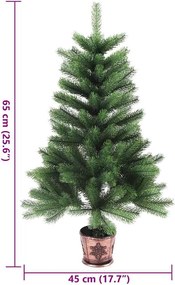 Umělý vánoční stromek s realistickým jehličím 65 cm zelený 284326