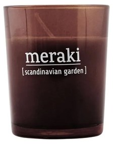 meraki Vonná svíčka Scandinavian Garden 60 g, hnědá barva, sklo, vosk