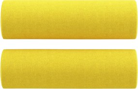2místná pohovka s polštáři světle žlutá 140 cm textil 3200787