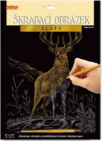 _Ostatní 1_ Obrázek vyškrabovací Zvířáta zlatý kreativní set se škrabacím perem 3 druhy 22988752