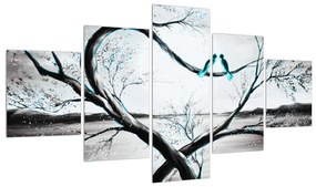 Obraz dvou ptáků na stromě (125x70 cm)
