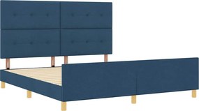 Rám postele s čelo Modrá 180 x 200 cm textil 3344752