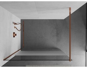 Mexen, Mexen Kioto Ścianka prysznicowa Walk-in 130 x 200 cm, transparent/szron 8 mm, różowe złoto - 800-130-101-60-35
