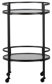 Odkládací stolek na kolečkách zora 50 x 79 cm černý MUZZA