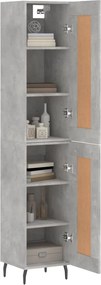 Skříň highboard betonově šedá 34,5x34x180 cm kompozitní dřevo 3200469