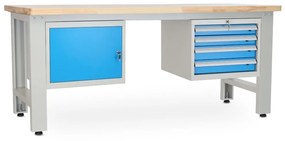 Dílenský stůl Solid OAK-14, 210 cm, 2 závěsné boxy, dub