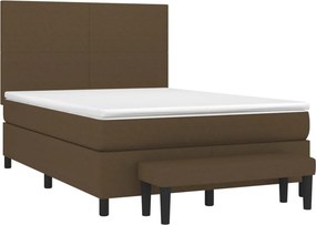 Box spring postel s matrací tmavě hnědá 140x200 cm textil 3136440