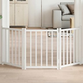 vidaXL Zábrana pro psy skládací 3 panely 150 cm masivní jedle [352276] Barva: Bílá