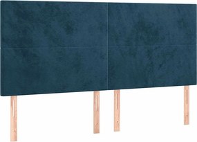 Box spring postel s matrací tmavě modrá 160x200 cm samet 3129103