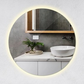 Kulaté designove koupelnové zrcadlo s led fi 80 cm