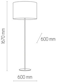 TK LIGHTING Stojací lampa - WINSTON 5144, Ø 60 cm, 230V/15W/1xE27, černá