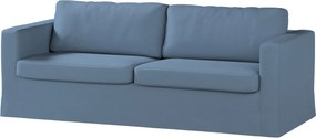 Potah na pohovku IKEA  Karlstad 3-místná, nerozkládací, dlouhý barva modrá látka pletený vzor