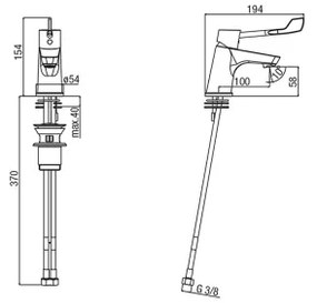 Sapho - Umyvadlová baterie LEA 15,4 cm lesklý chrom