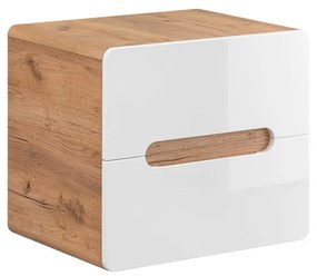 Umyvadlová skříňka Aruba 828 2S dub craft zlatý/bílý lesk