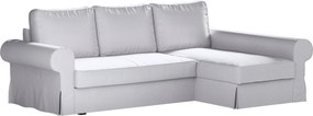 Potah na pohovku IKEA Backabro rozkládací se šezlongem barva šedá látka pletený vzor