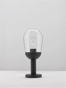 NV 9060195 Venkovní sloupkové svítidlo OMIKA tmavě šedý hliník a čiré sklo E27 1x12W 220-240V bez žárovky IP54 - NOVA LUCE
