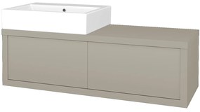 Dřevojas Koupelnová skříň STORM SZZ2 120 (umyvadlo Kube) Varianta: L01 Bílá vysoký lesk / IND Individual / Pravé
