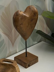 Dřevěná dekorace Dobu 37 cm hnědá