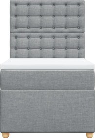 Box spring postel s matrací světle šedý 100 x 200 cm textil 3291205