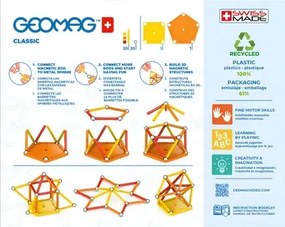 GEOMAG Magnetická stavebnice Classic oranžová / 42 dílků / 3-99 let