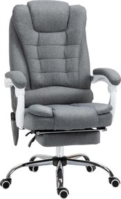 Kancelářská židle Vinsetto s masážní funkcí, výškově nastavitelná, ergonomická kancelářská židle s funkcí polohování, vyhřívání, podnožka