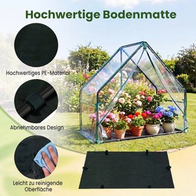 Costway Fóliový mini skleník se 2 rolovacími dveřmi, 92 × 50 × 85 cm