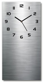 Wallmuralia Nástěnné skleněné hodiny Kovové pozadí 30x60 cm