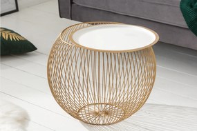 Noble Home Konferenční stolek Augor, 51 cm, zlatý, bílý