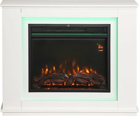 HOMCOM Elektrický krb, realistické plameny se 12 barvami, 5 stupňů jasnosti, dálkové ovládání, časovač, černá