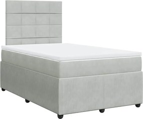 Box spring postel s matrací světle šedá 120x190 cm samet 3294586
