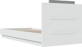 Rám postele s čelem bílý 90 x 200 cm kompozitní dřevo 3209940