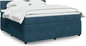 Box spring postel s matrací modrá 180 x 200 cm samet 3287810