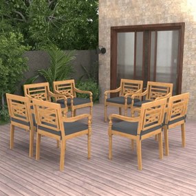 vidaXL Židle Batavia 8 ks bělené masivní teakové dřevo [3087056] Barva: Tmavě šedá