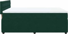 Box spring postel s matrací tmavě zelená 140x190 cm samet 3290049