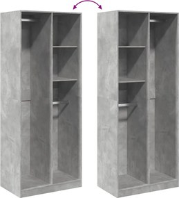 Šatní skříň betonově šedá 80 x 50 x 200 cm kompozitní dřevo 3307759