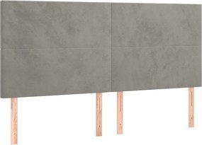 Box spring postel s matrací světle šedá 160x200 cm samet 3137731
